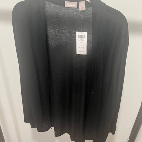 Chico's | Sweaters | Black Light Weight Cardigan 34 Sleeve Size 3 ...